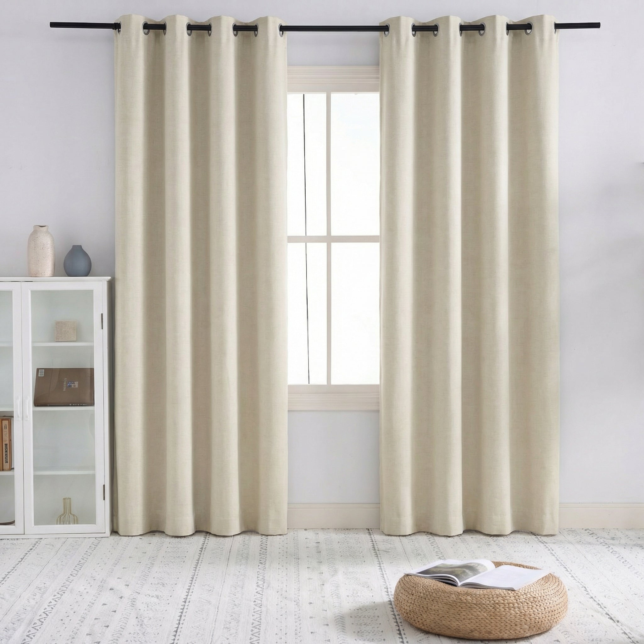 Sally 4 Layers 100% Blackout Soundproof Linen Blend Custom Curtain